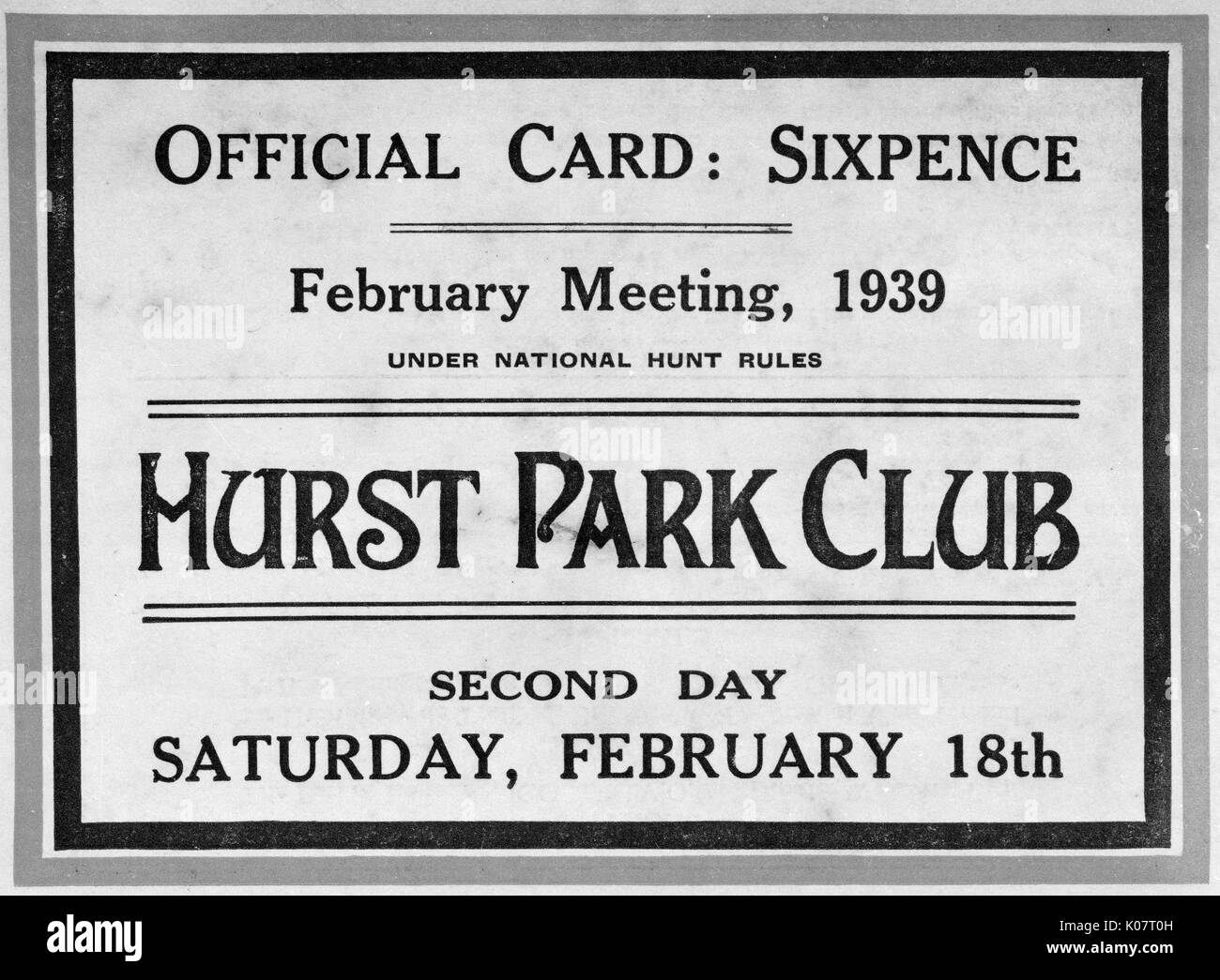 Hurst park racecourse hi-res stock photography and images - Alamy