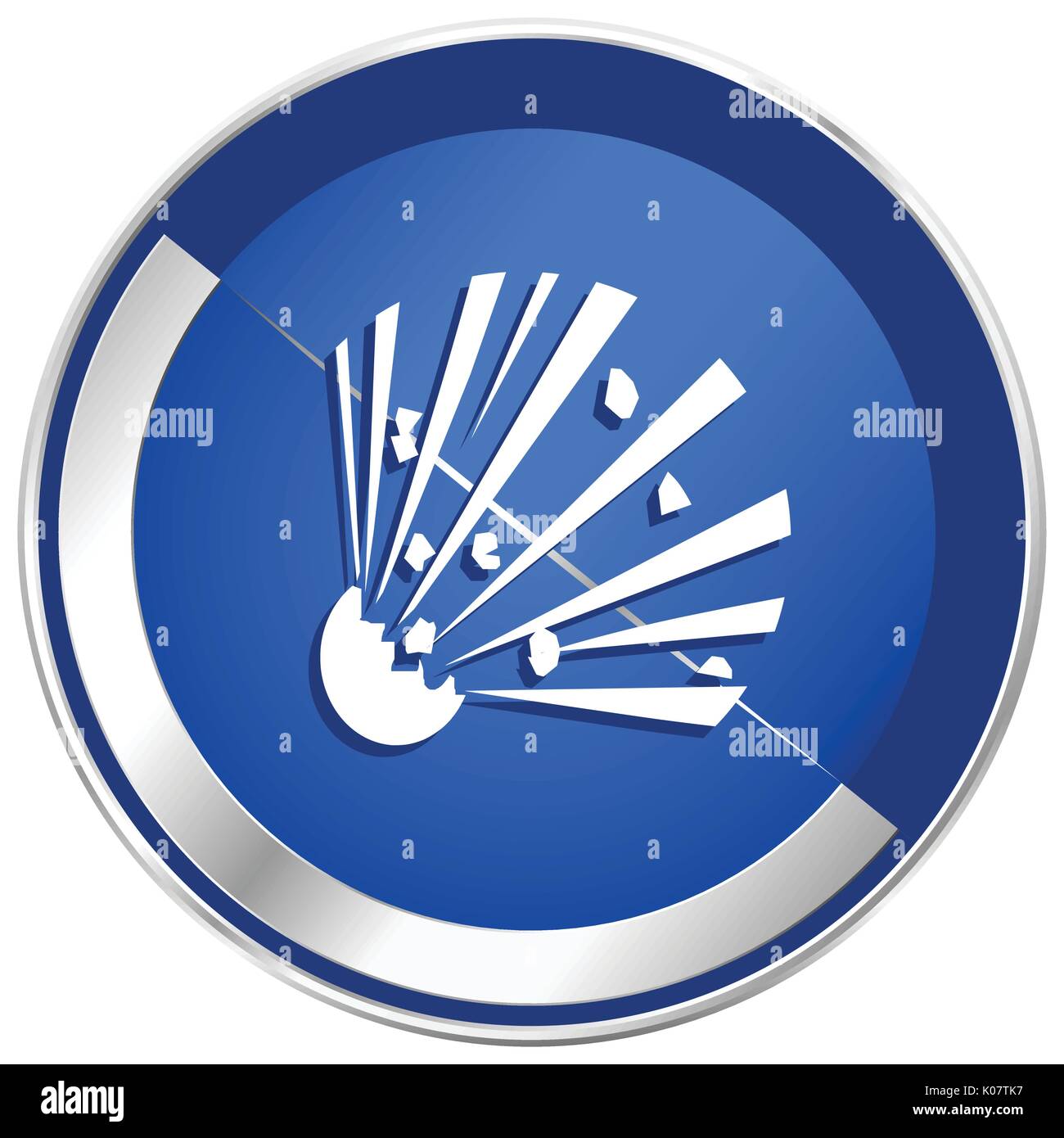 Bomb silver metallic web and mobile phone vector icon in eps 10 Stock ...