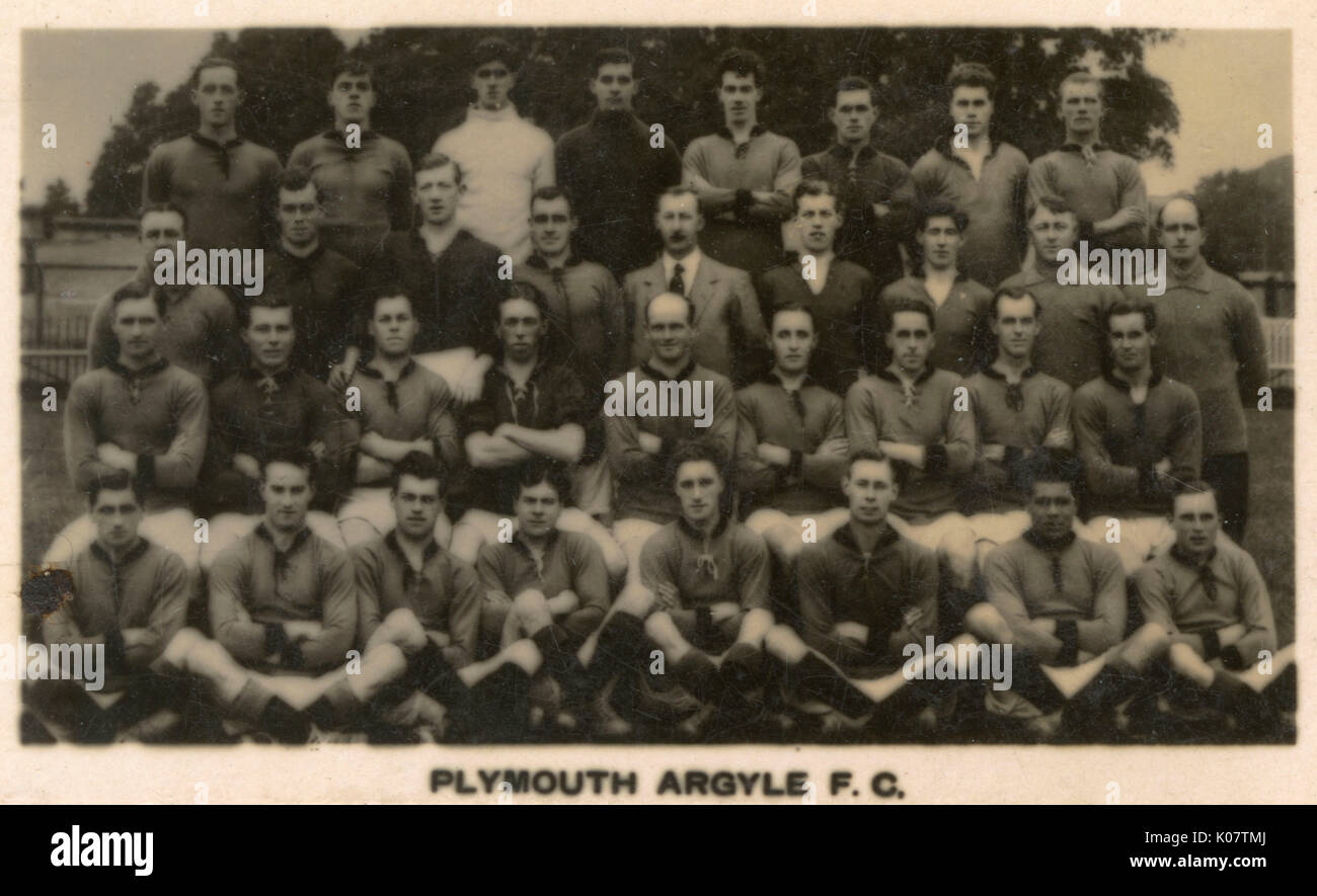 Plymouth Argyle FC football team c 1922-23. Back row: Devine, Cosgrove ...