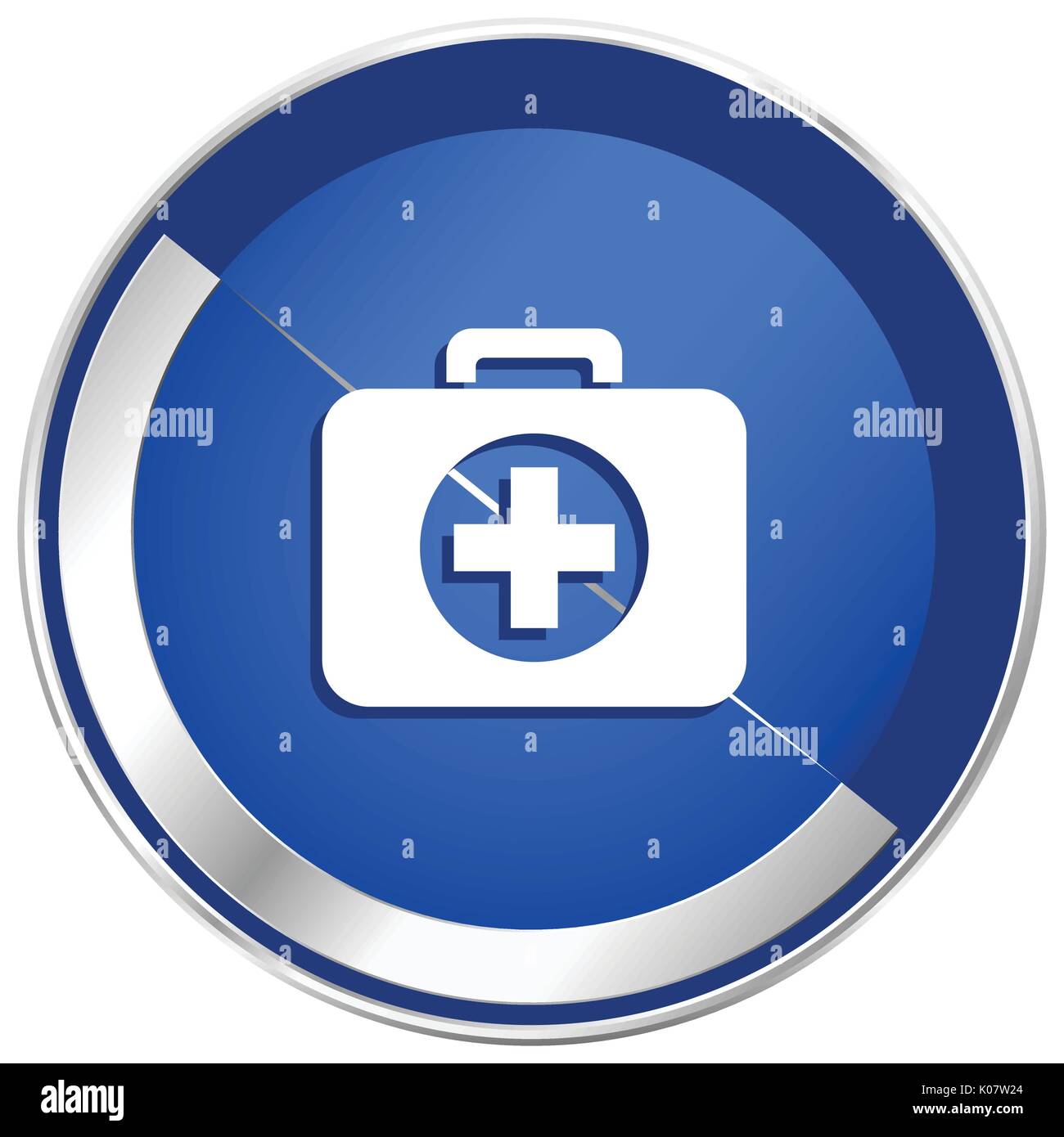 First aid silver metallic web and mobile phone vector icon in eps 10 ...