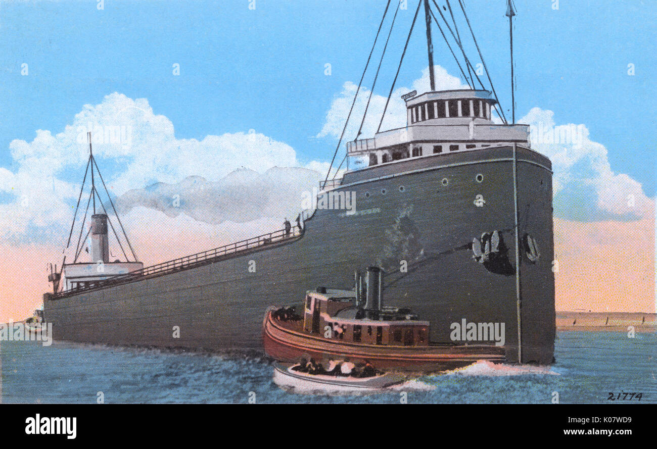 Toledo, Ohio, USA - Ore Boat on Maumee Bay Stock Photo - Alamy