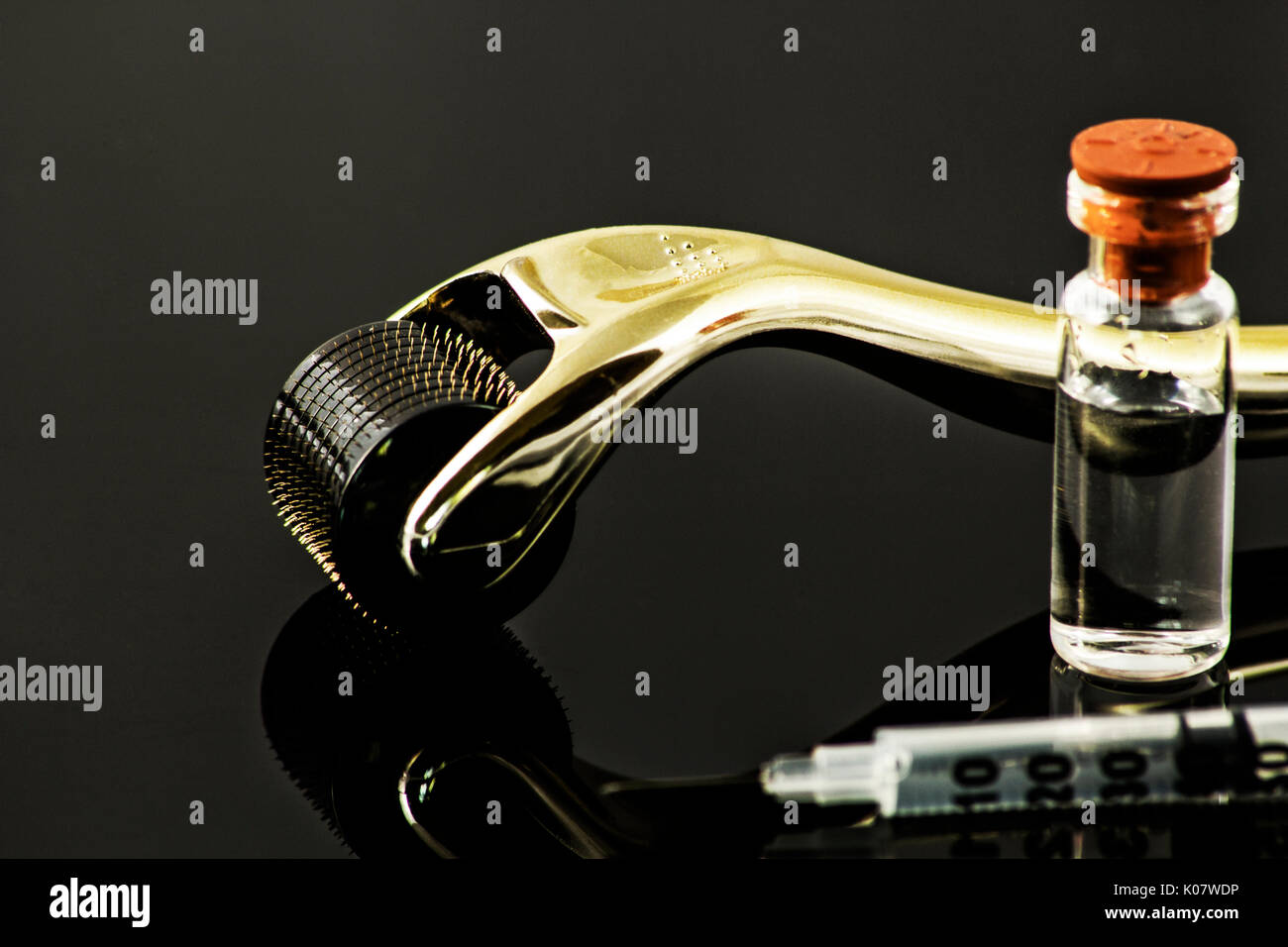 Derma roller for medical micro needling therapy. Tool also known as ...