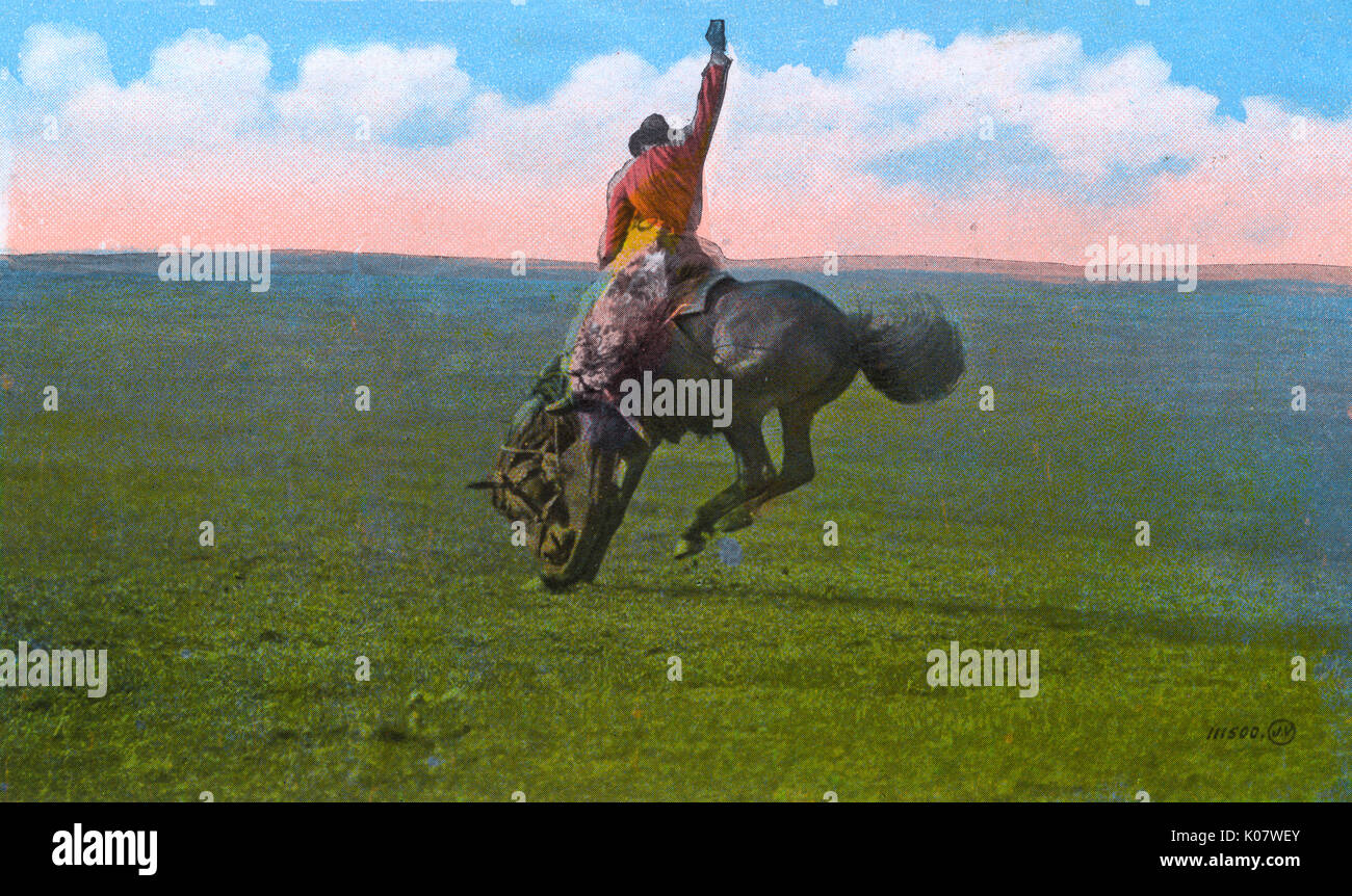 Horse bucking rider hi-res stock photography and images - Alamy