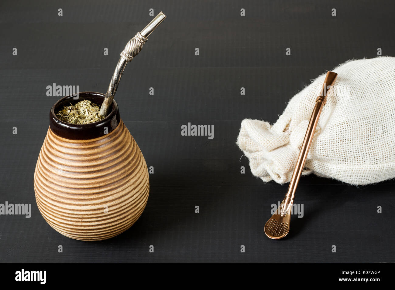 fresh tasty yerba mate with dedicated accesories Stock Photo - Alamy