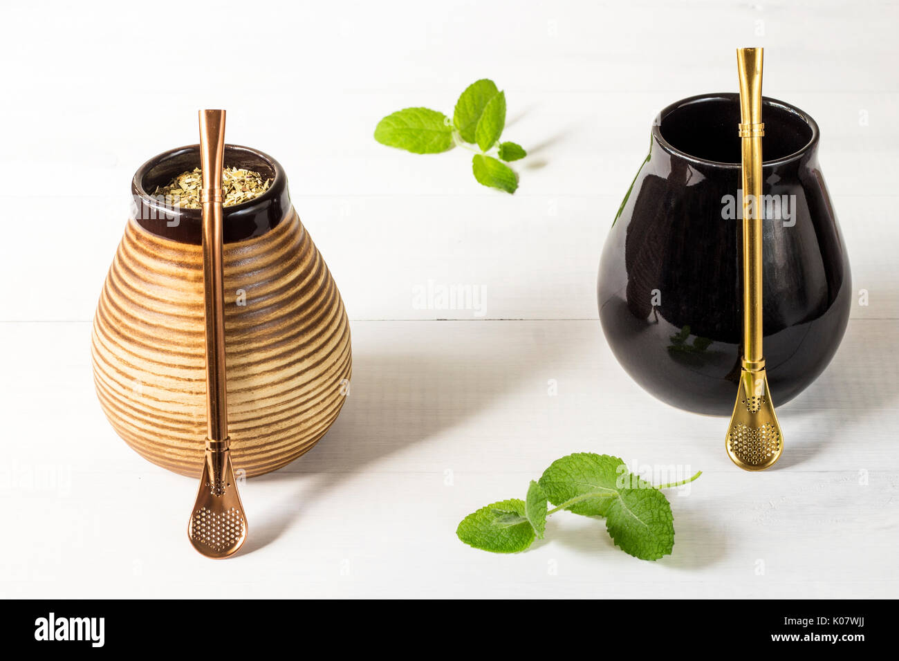 fresh tasty yerba mate with dedicated accesories Stock Photo - Alamy