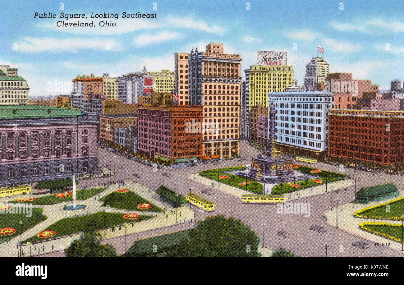 Cleveland, Ohio, USA - Public Square looking southeast Stock Photo - Alamy
