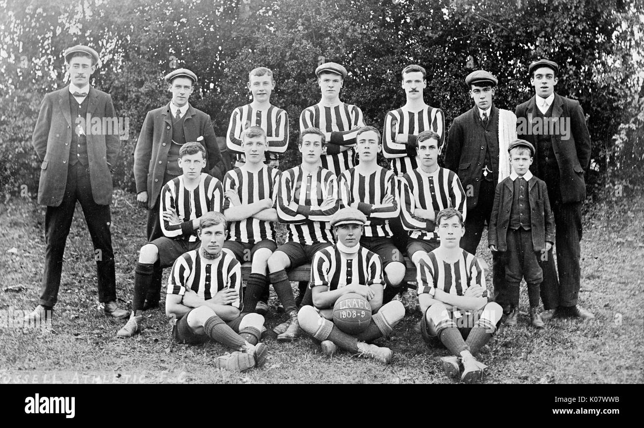 Boys football team Black and White Stock Photos & Images - Alamy