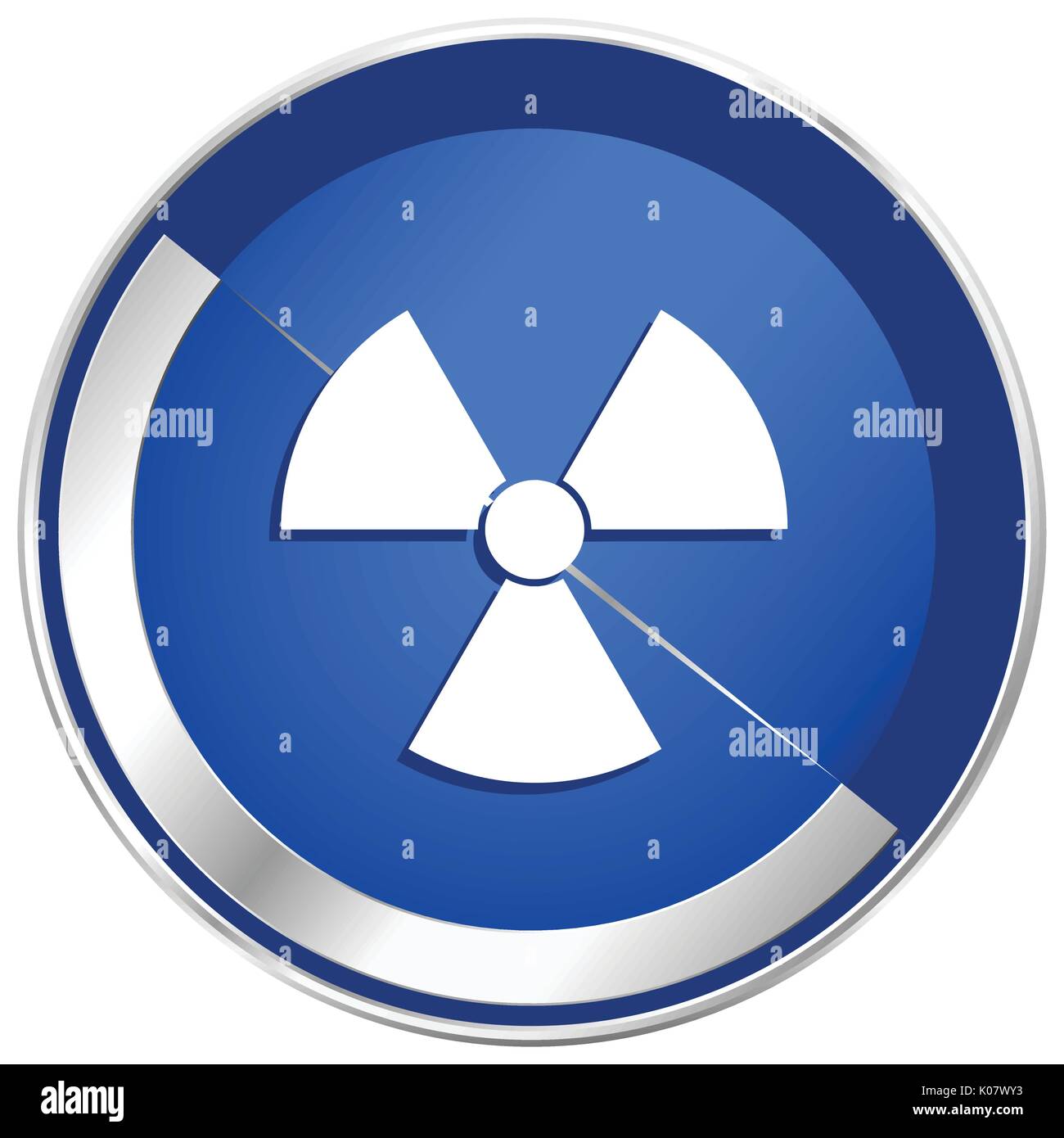 Radiation silver metallic web and mobile phone vector icon in eps 10 ...