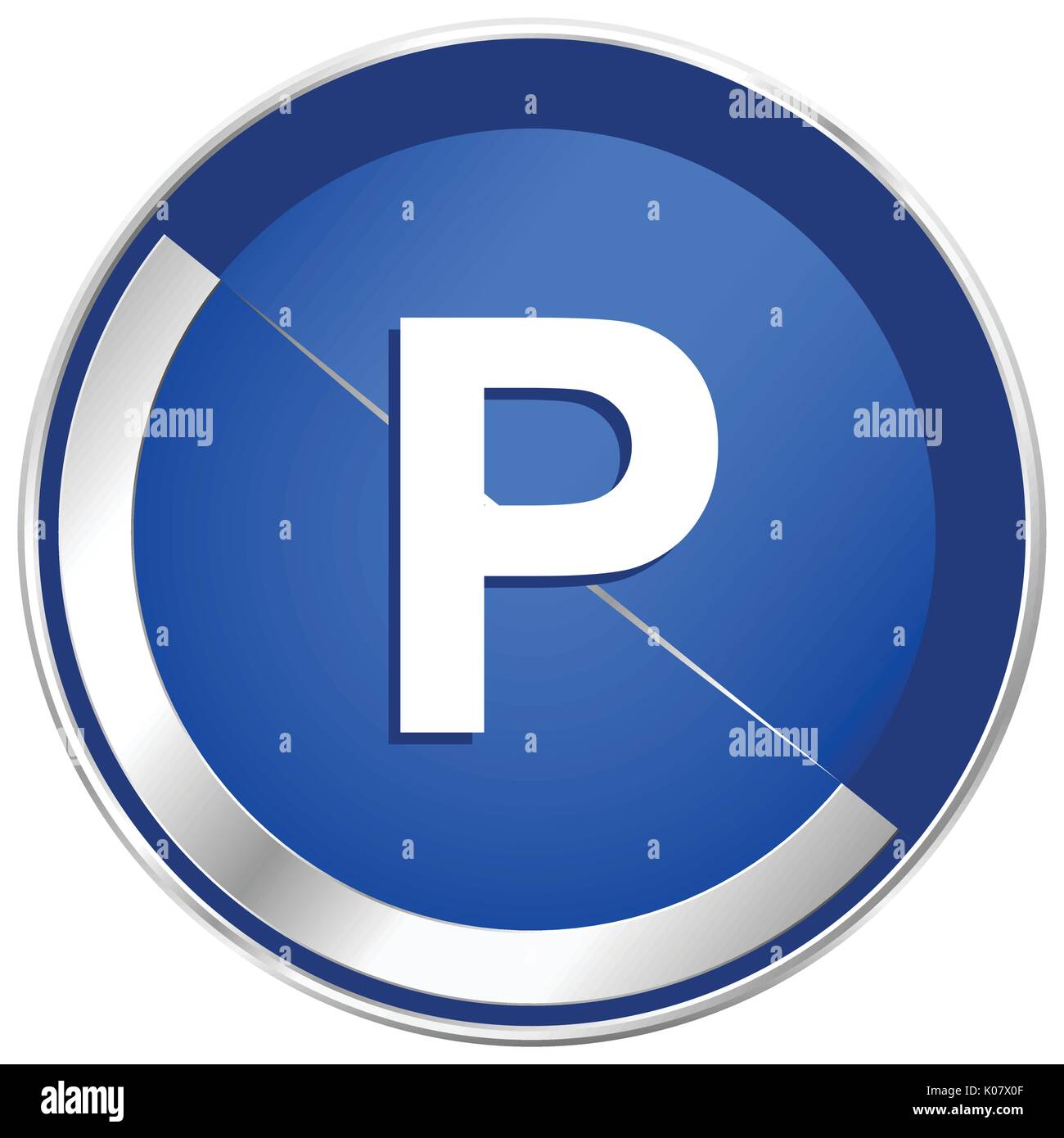 Parking silver metallic web and mobile phone vector icon in eps 10 ...