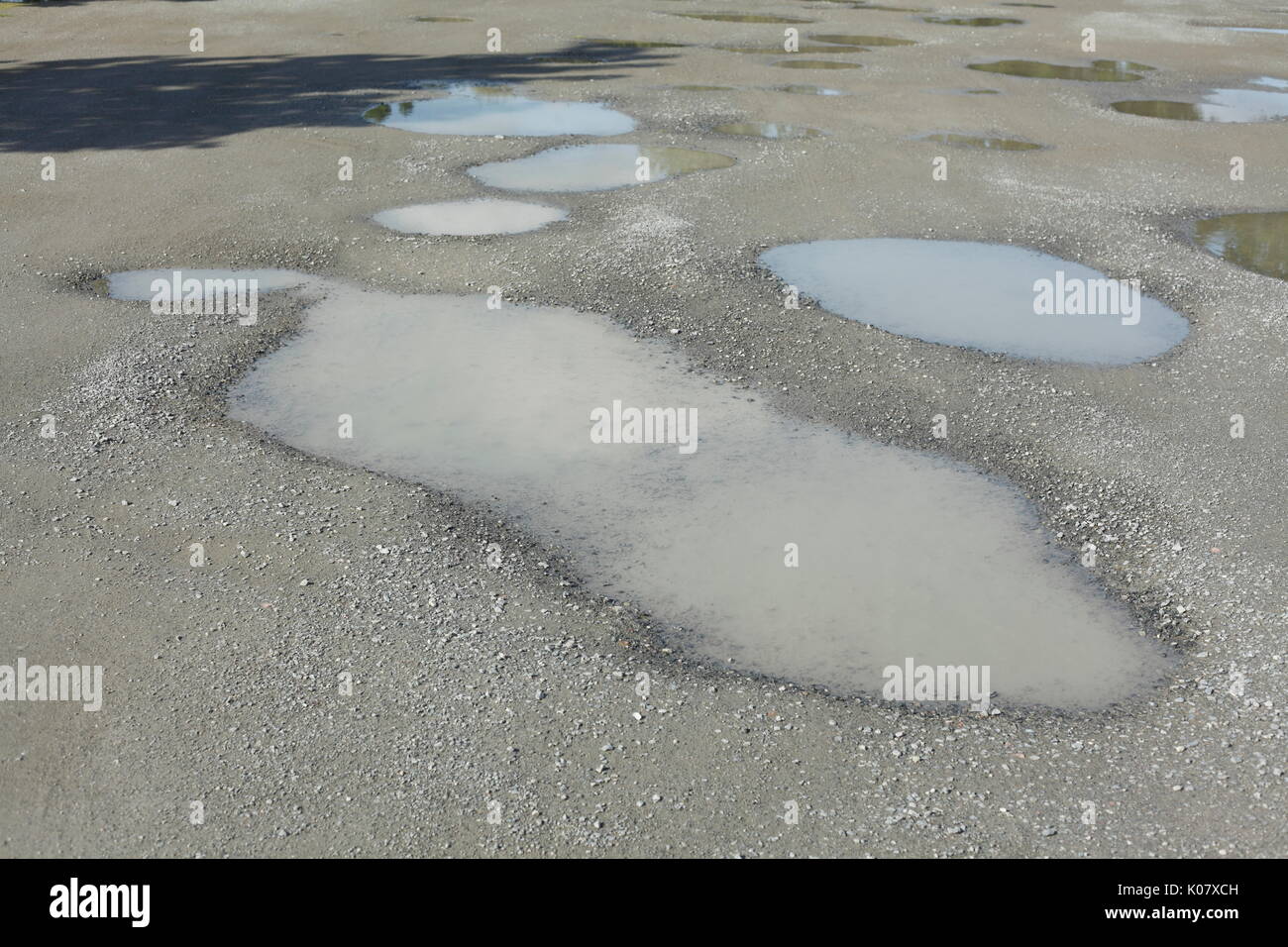 rain puddles on a pad Stock Photo - Alamy