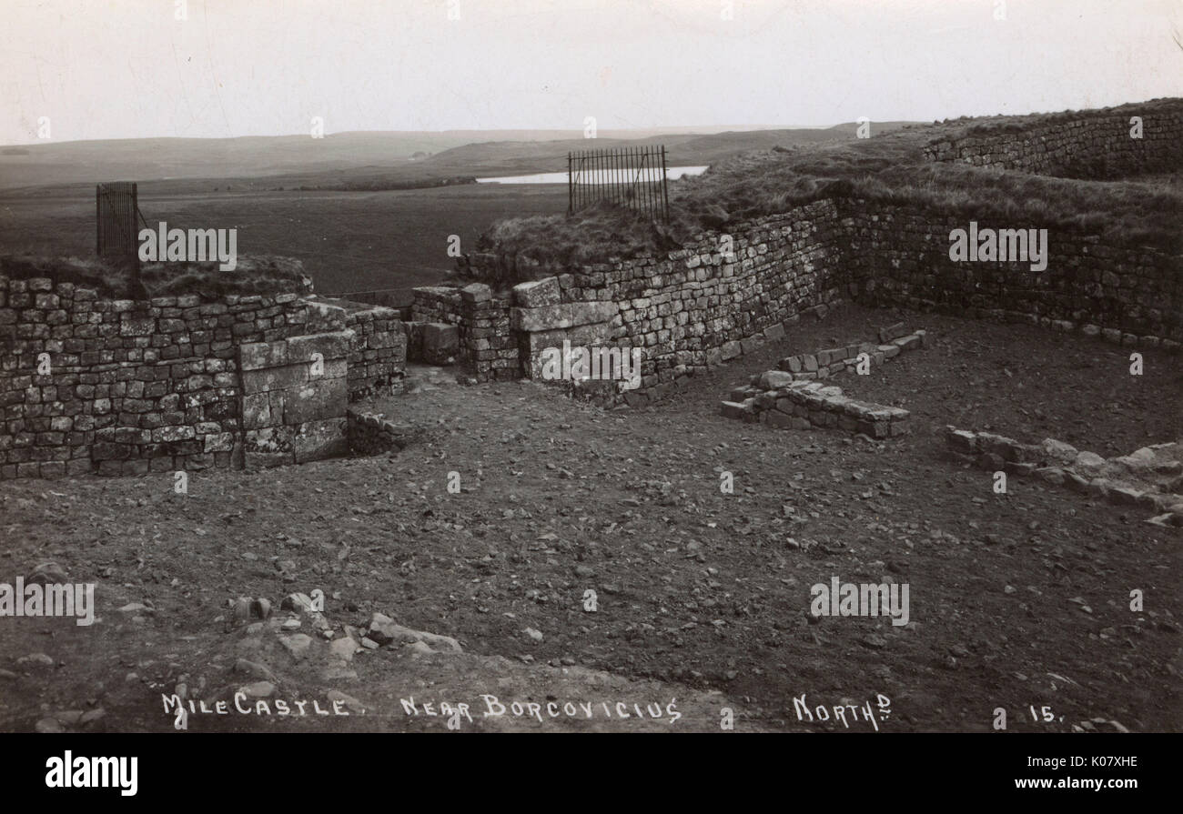 Mile castle near Borcovicius, Northumberland Stock Photo - Alamy
