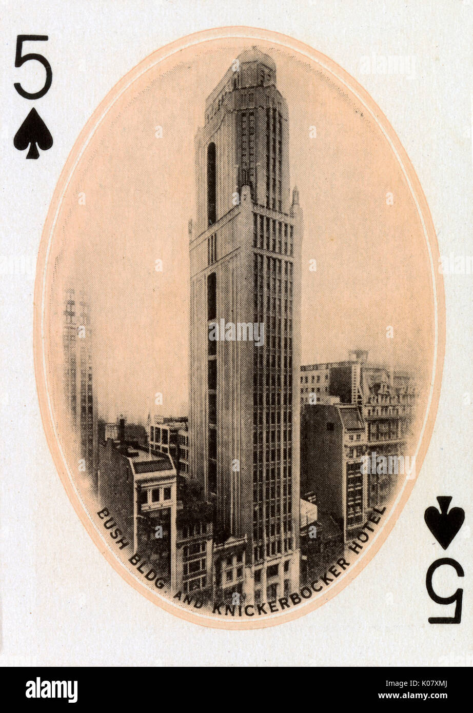 New York City - card - Bush Building, Knickerbocker Hotel Stock Photo ...