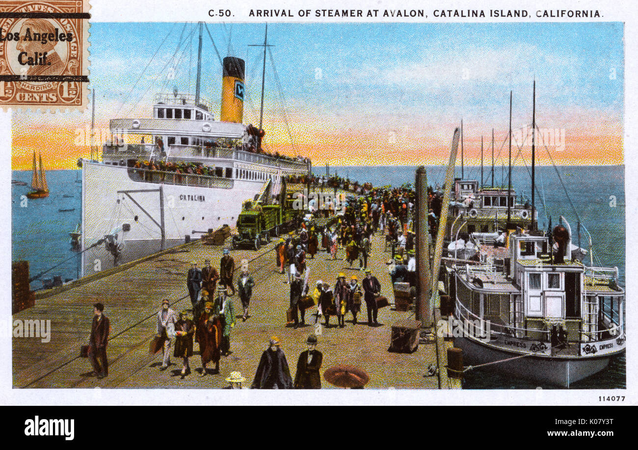 Steamer at Avalon, Santa Catalina Island, California, USA Stock Photo ...