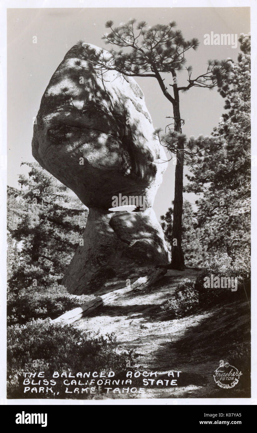 Balanced Rock, Bliss State Park, Lake Tahoe, California, USA Stock ...