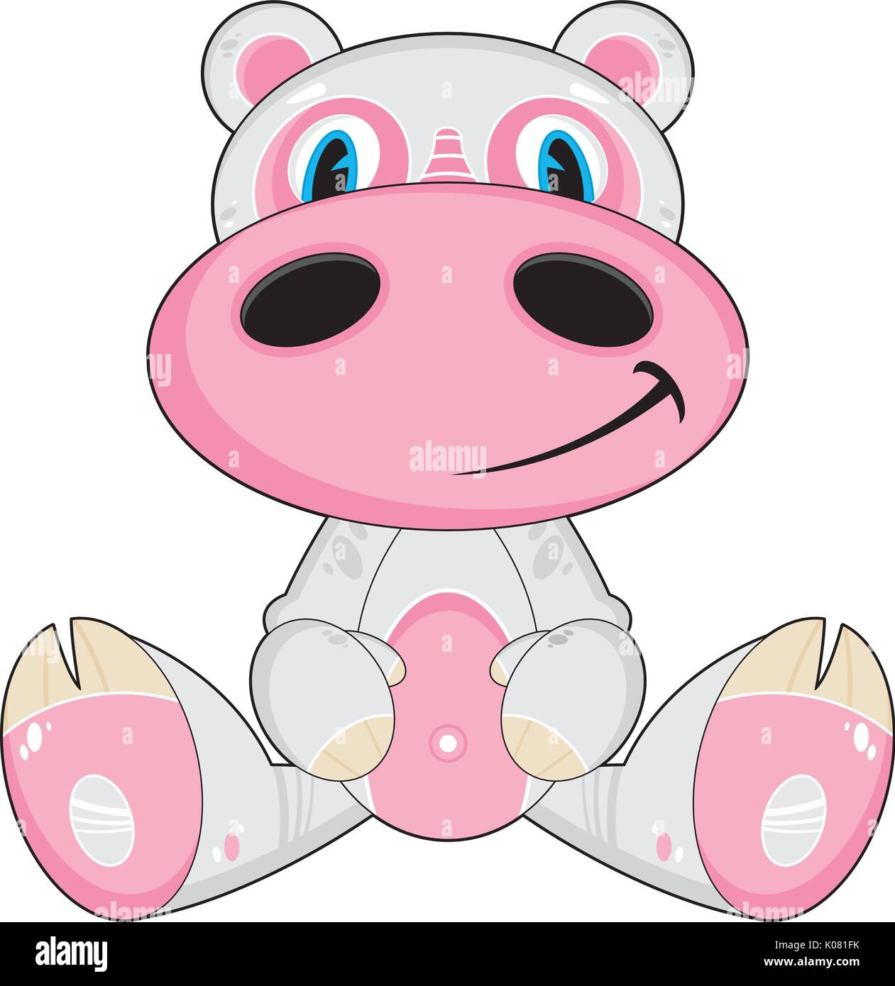 Cute Cartoon Hippo Stock Vector Image & Art - Alamy