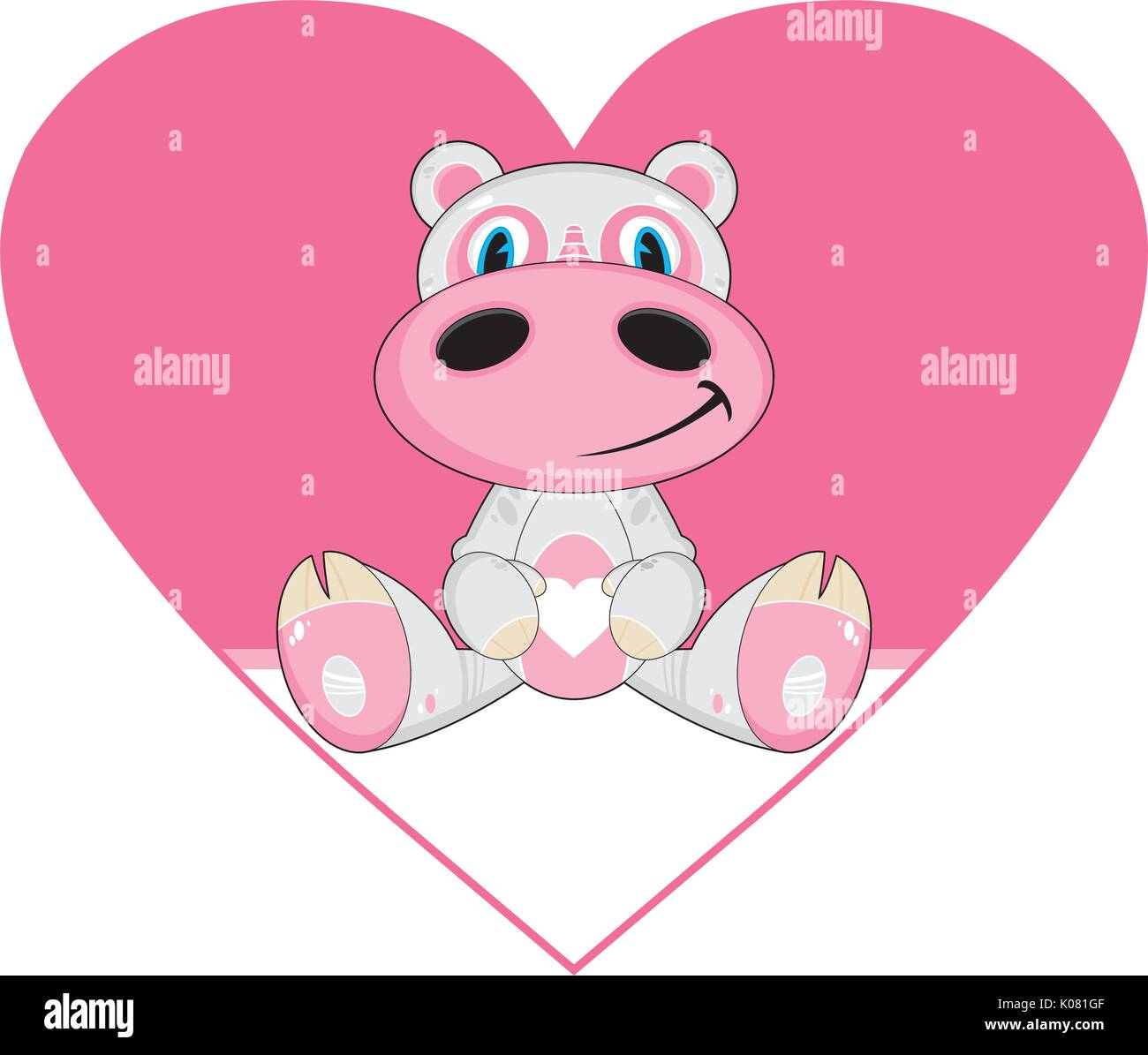 Cute Cartoon Valentine Hippo Stock Vector Image & Art - Alamy