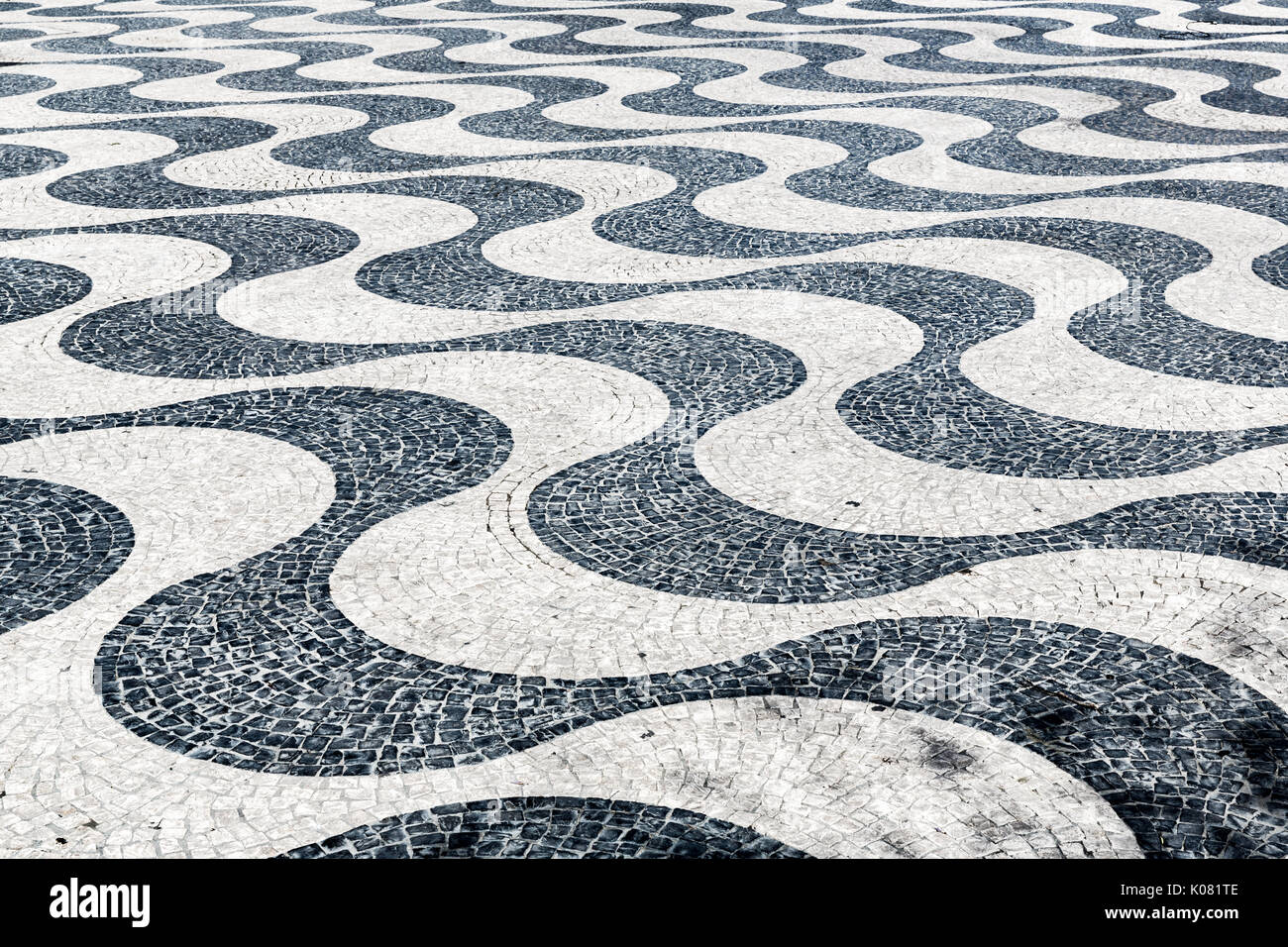 Tile brick floor in Lisbon Town Square, Portugal using as background ...