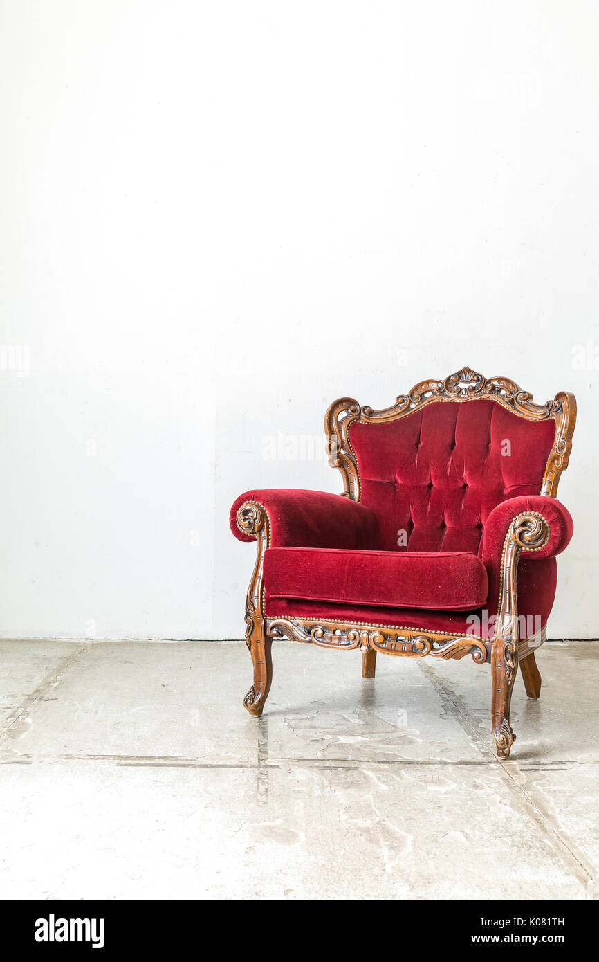 Red Vintage retro style Chair Stock Photo - Alamy