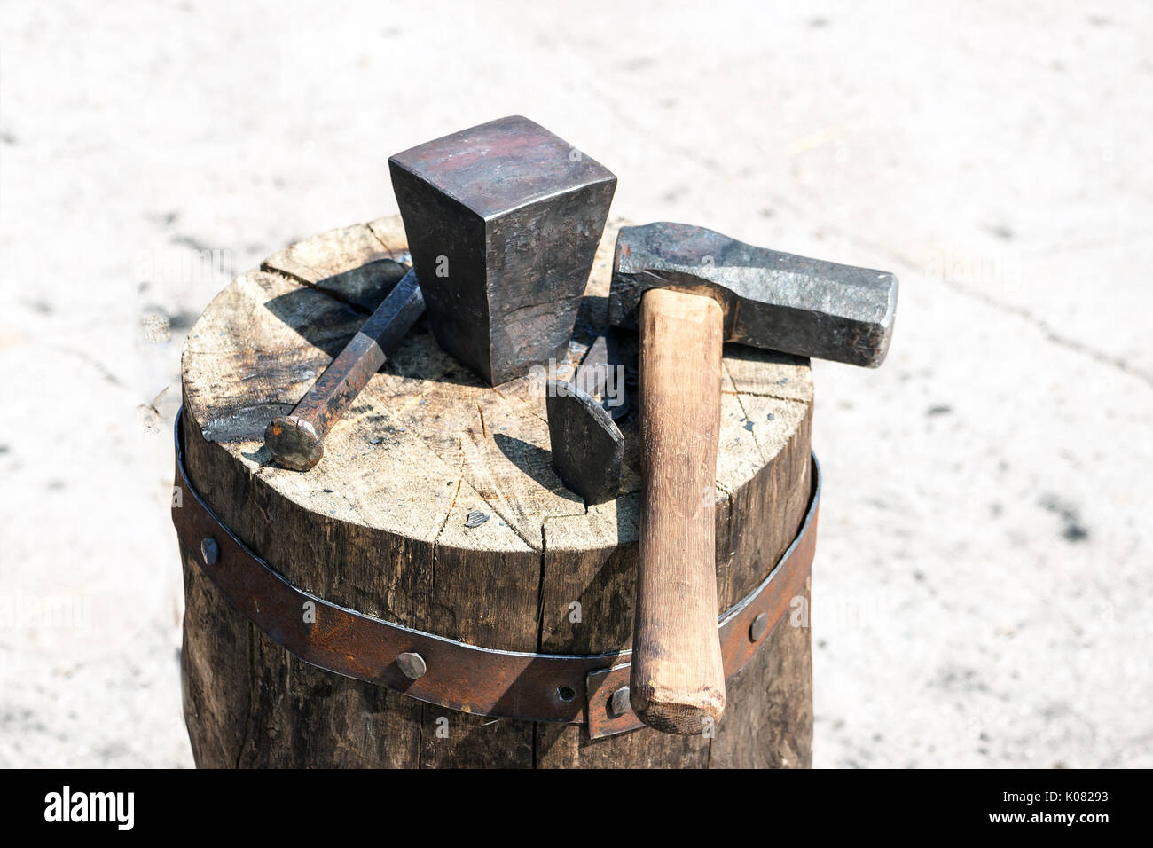 Old tools of a blacksmith Stock Photo - Alamy