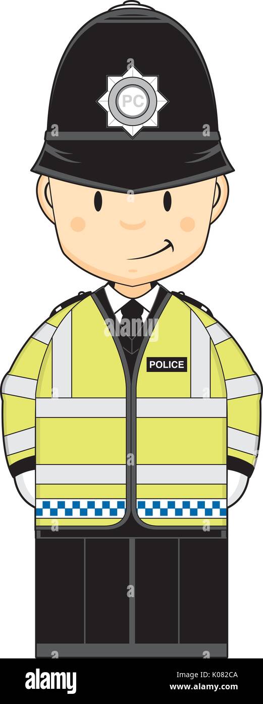 Cute Cartoon British Policeman Vector illustration Stock Vector Image ...