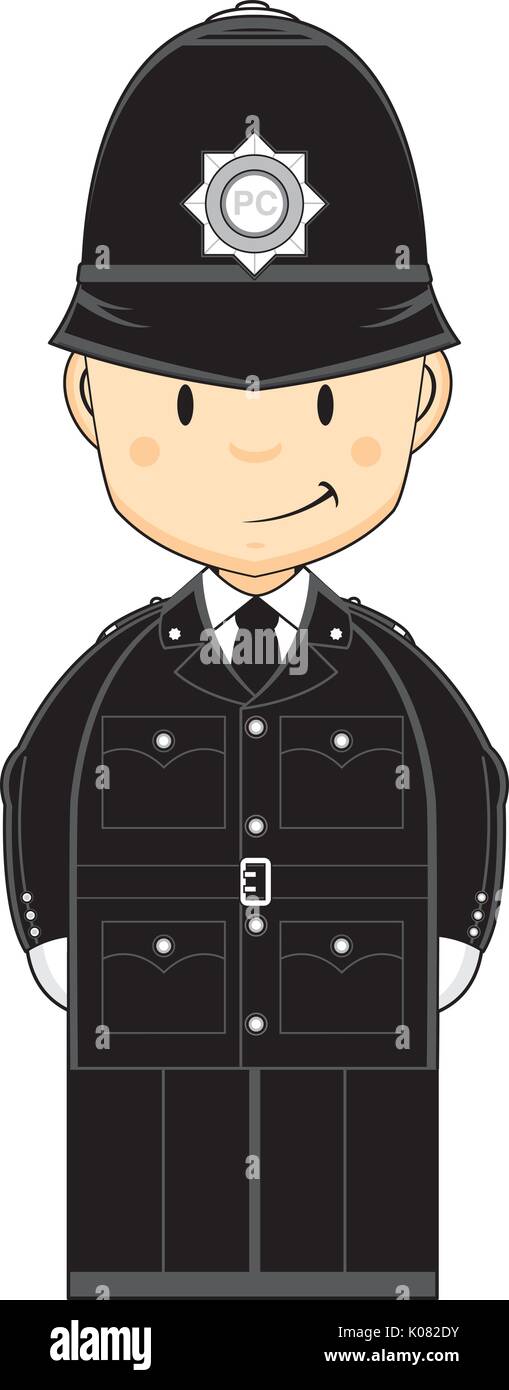 Cute Cartoon British Policeman Vector illustration Stock Vector Image ...