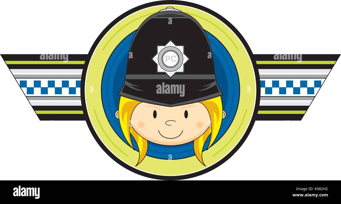 Cute Cartoon British Policeman Vector illustration Stock Vector Image ...