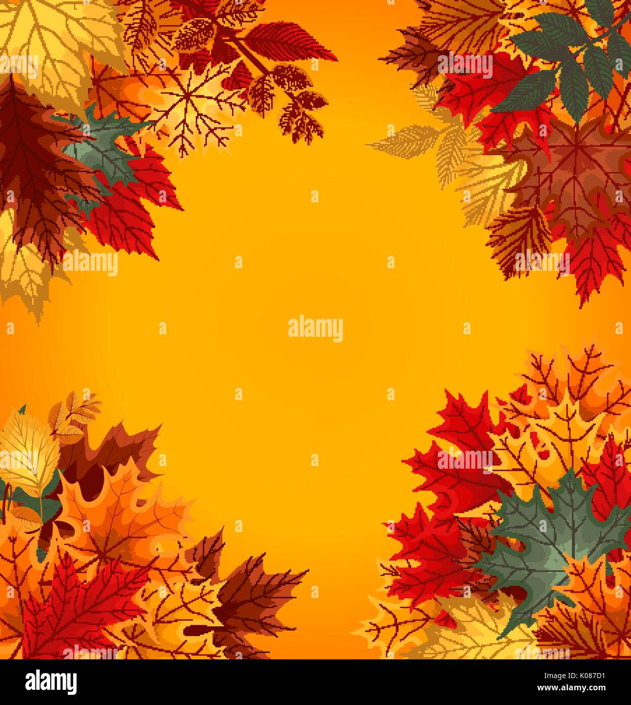 Abstract Vector Illustration Background with Falling Autumn Leaves ...