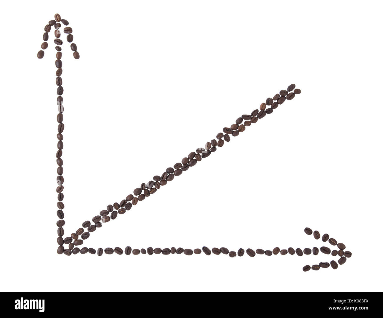 Graph of coffee beans shows stable growth Stock Photo - Alamy