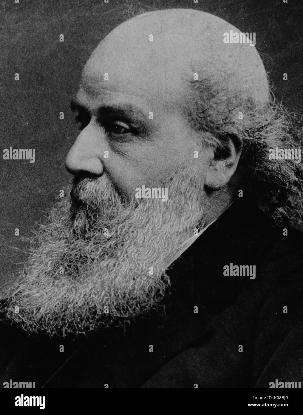 Photographic print of James Joseph Sylvester, bearded with long hair ...