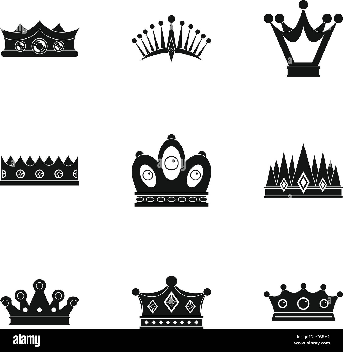 Regal crown icon set, simple style Stock Vector Image & Art - Alamy