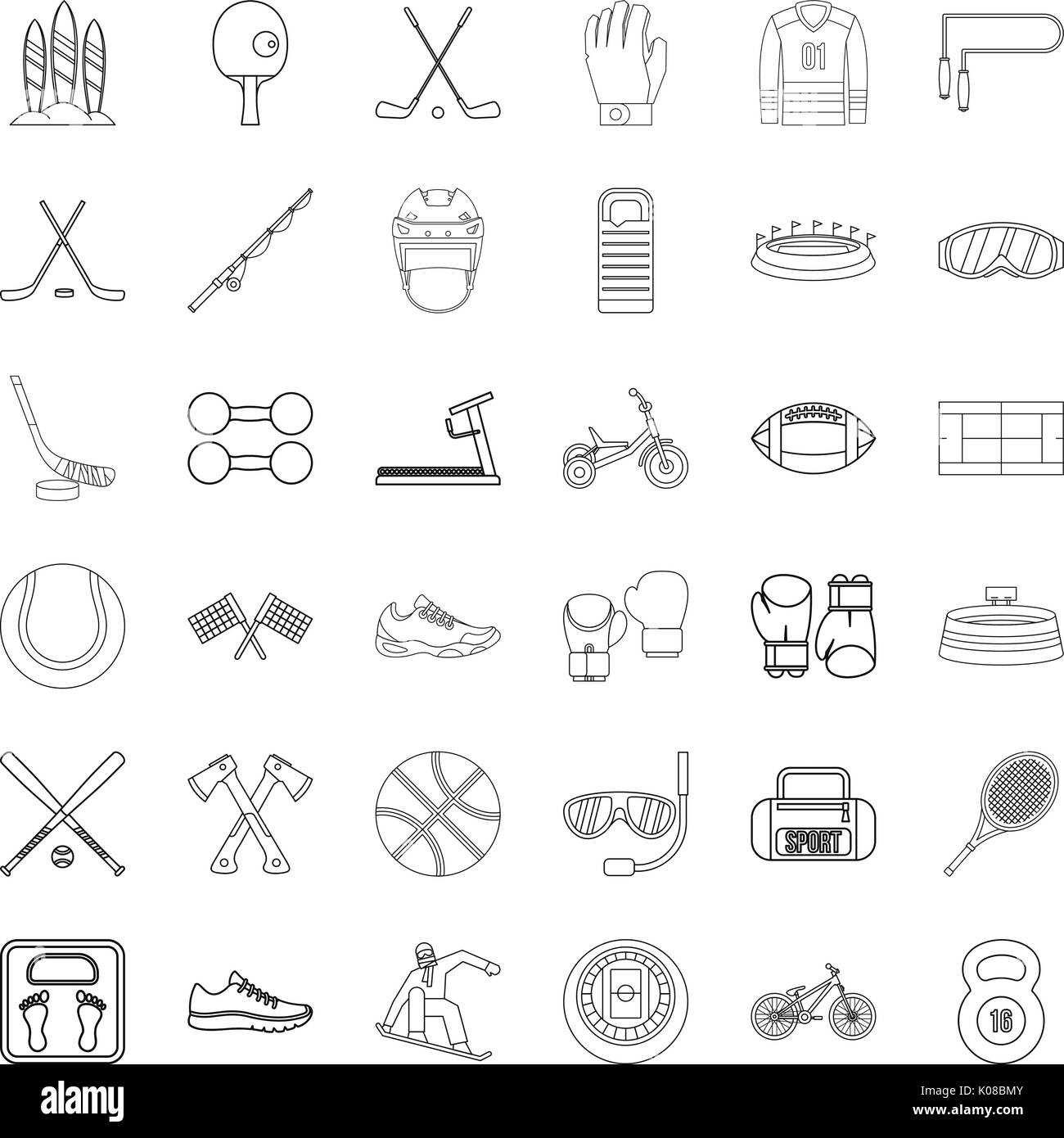 Active life icons set, outline style Stock Vector Image & Art - Alamy