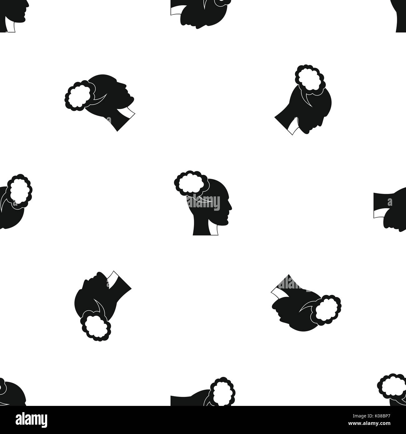 Speech bubble with human head pattern seamless black Stock Vector Image ...