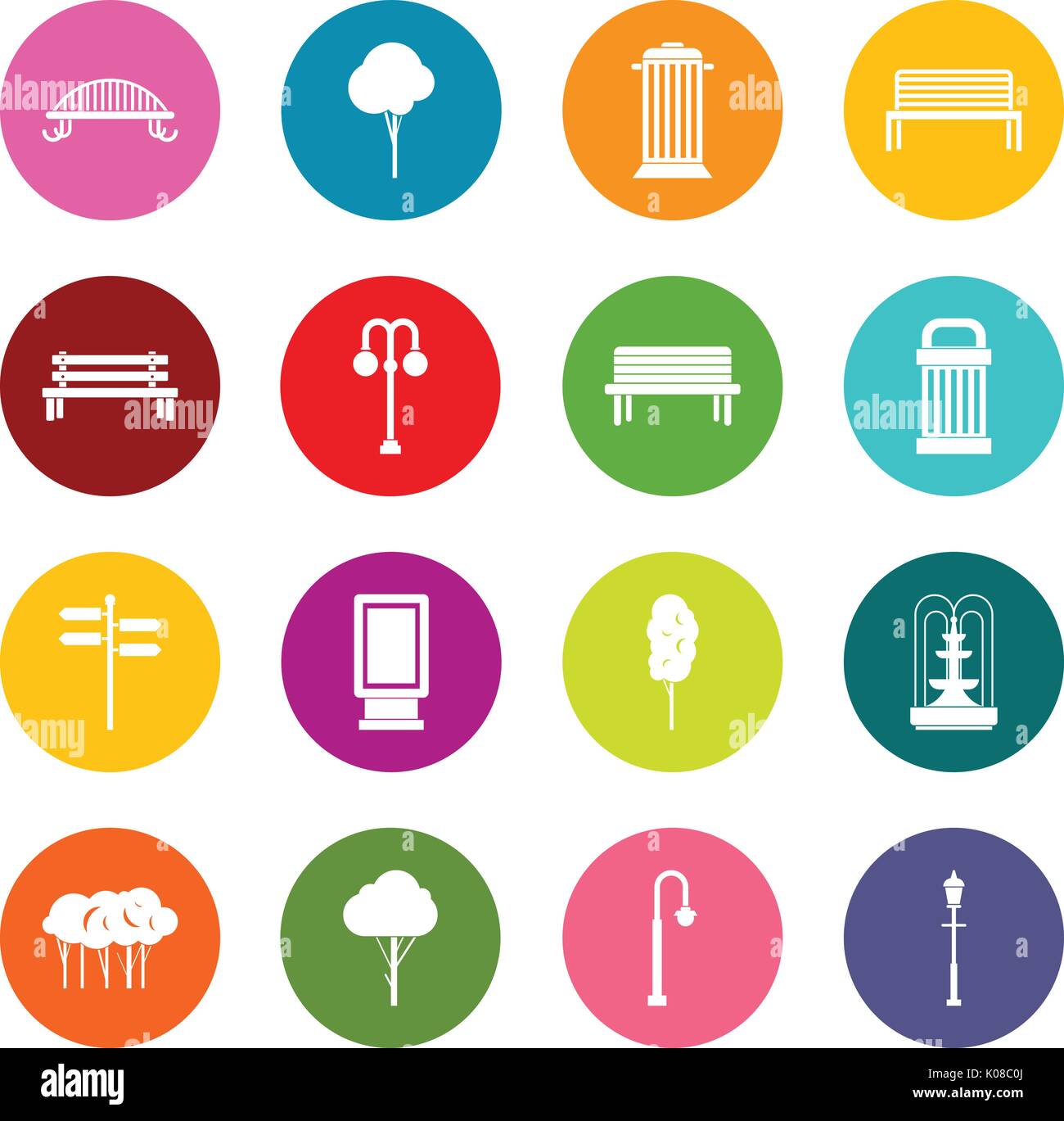 Park icons many colors set Stock Vector Image & Art - Alamy