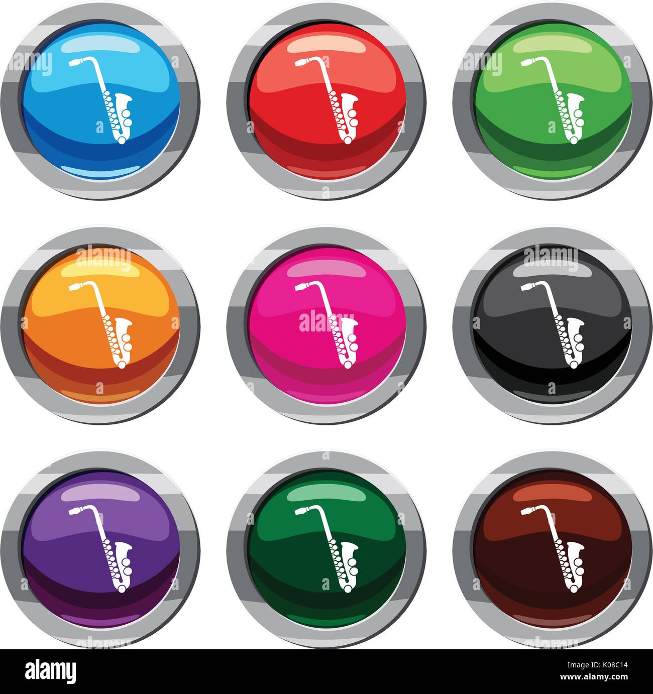 Saxophone set 9 collection Stock Vector Image & Art - Alamy