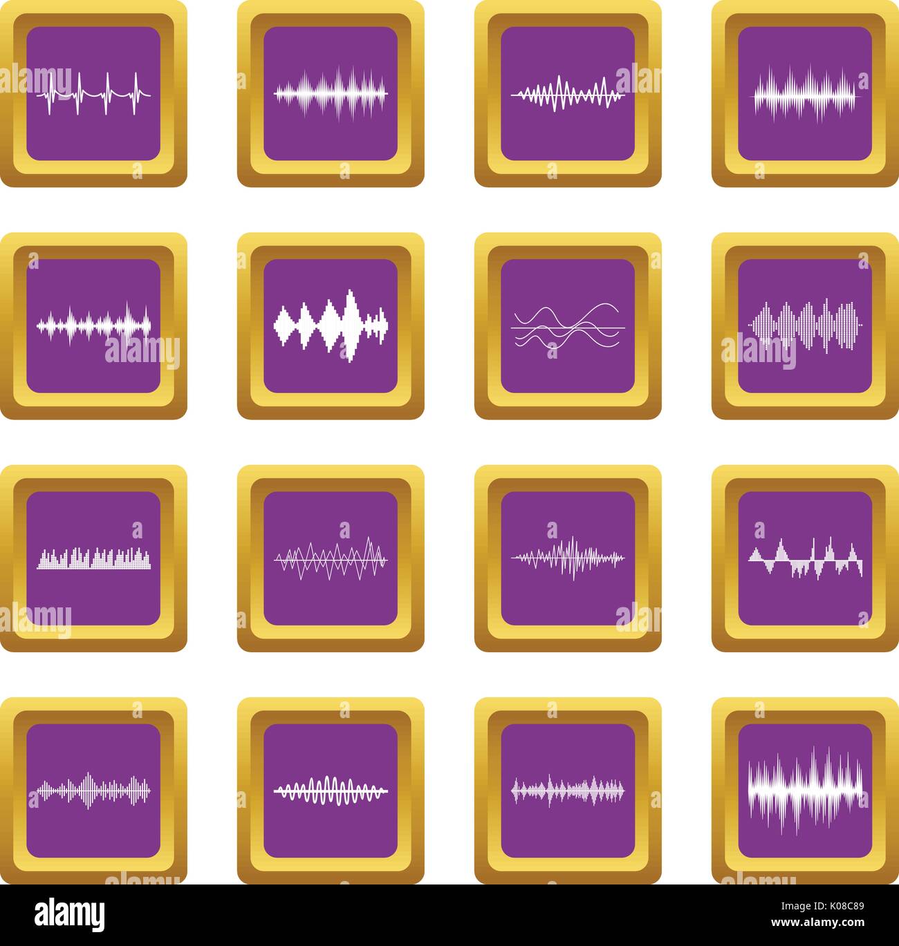 Sound wave icons set purple Stock Vector Image & Art - Alamy