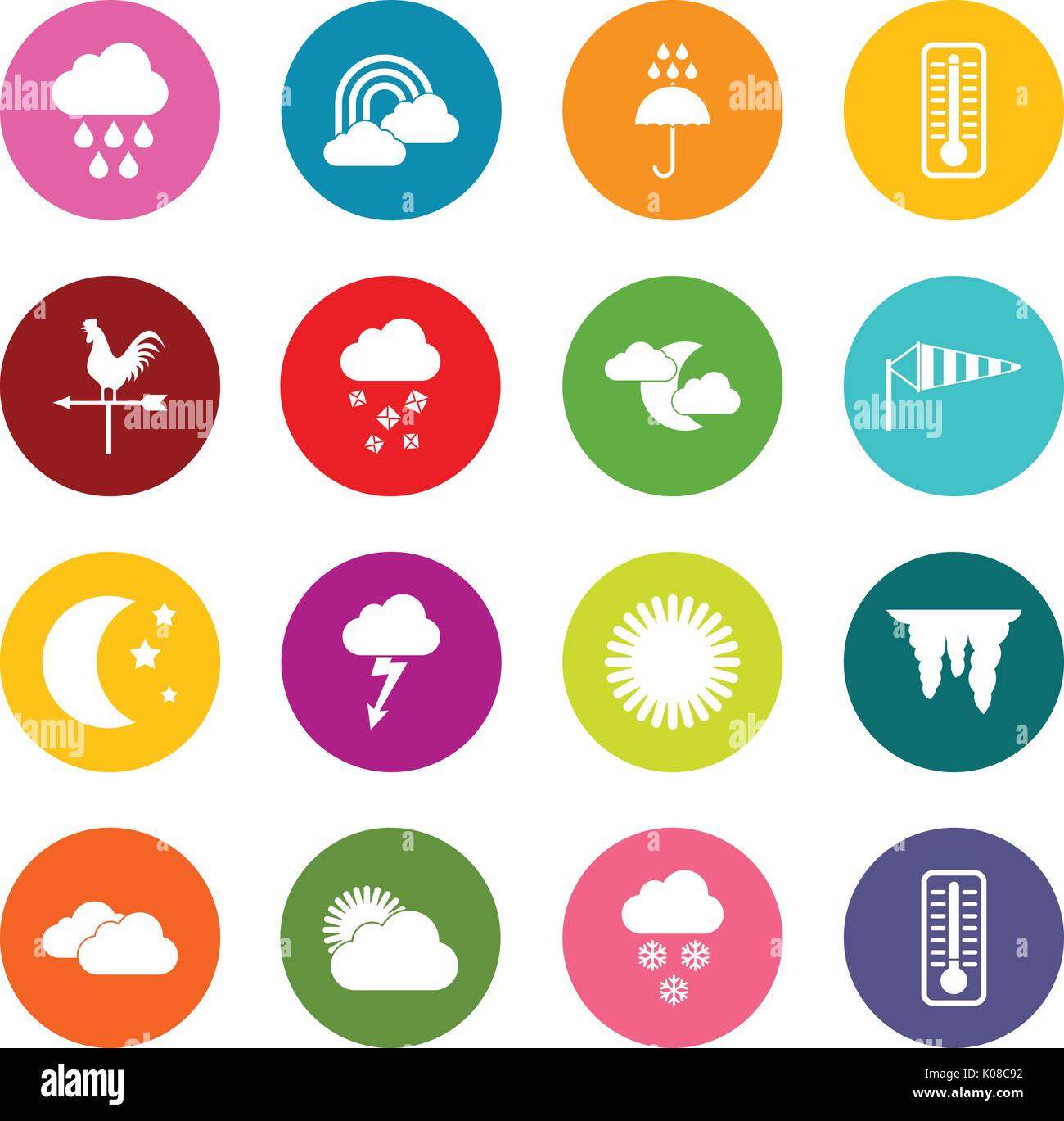 Weather icons many colors set Stock Vector Image & Art - Alamy