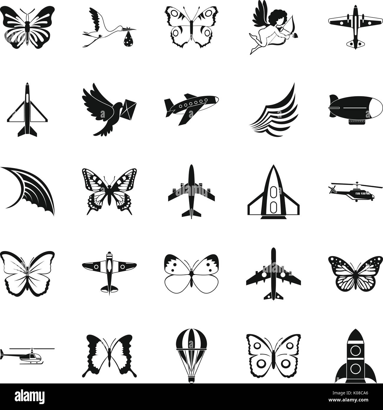 Flyer icons set, simple style Stock Vector Image & Art - Alamy