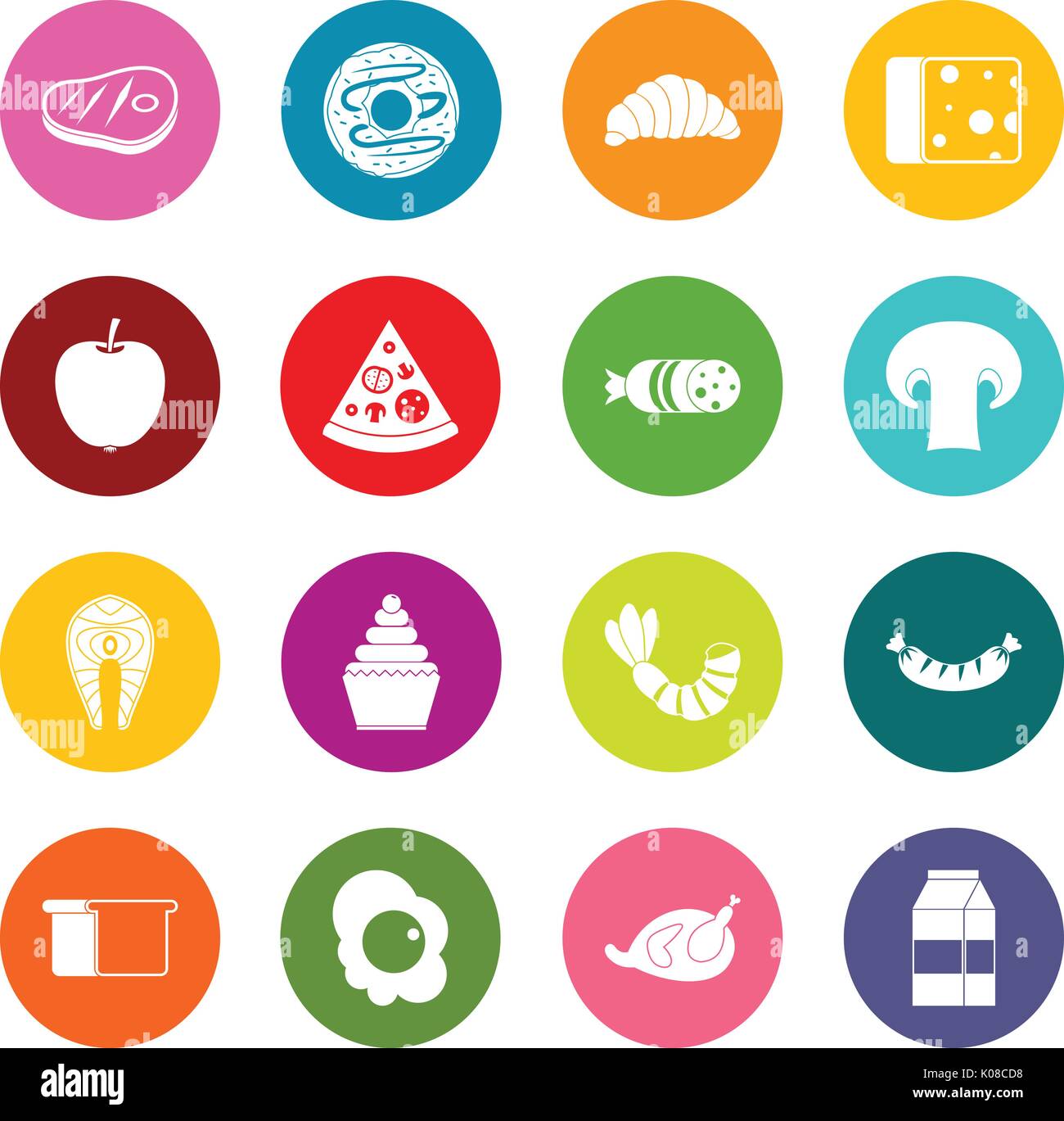 Food icons many colors set Stock Vector Image & Art - Alamy