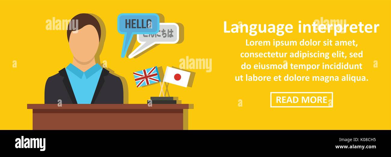 Language interpreter banner horizontal concept Stock Vector Image & Art ...