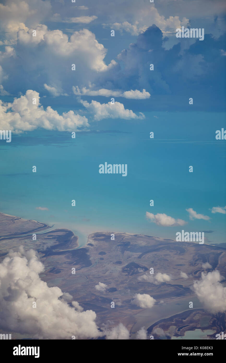 Nassau in the Bahamas and the Atlantic Ocean seen through clouds from ...