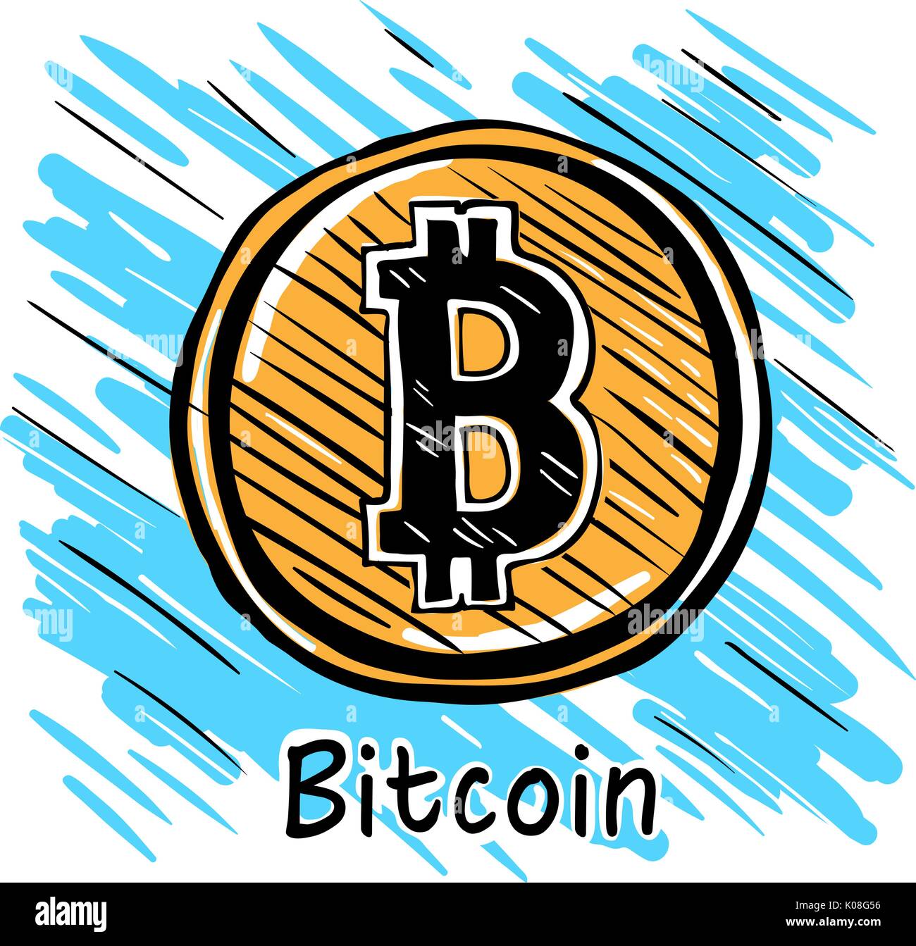 Bitcoin Hand drawn sketch Stock Vector Image & Art - Alamy