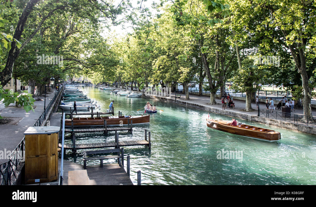 People Boating on The Thiou River Annecy France Stock Photo - Alamy
