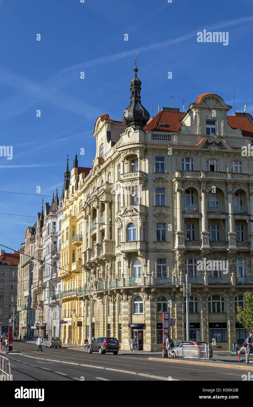 Old tram on prague street hi-res stock photography and images - Alamy