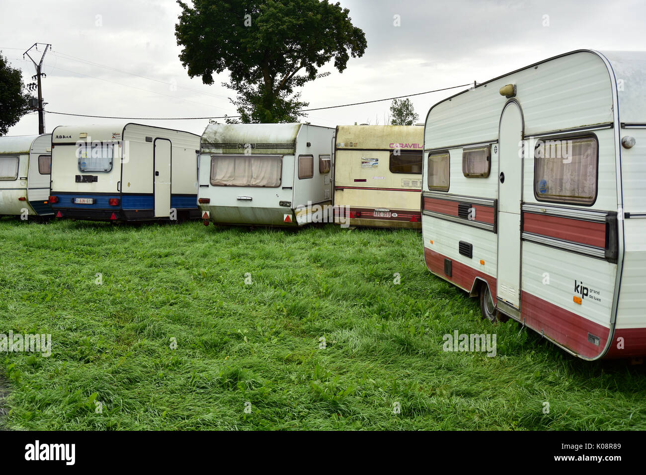 row of caravans Stock Photo - Alamy