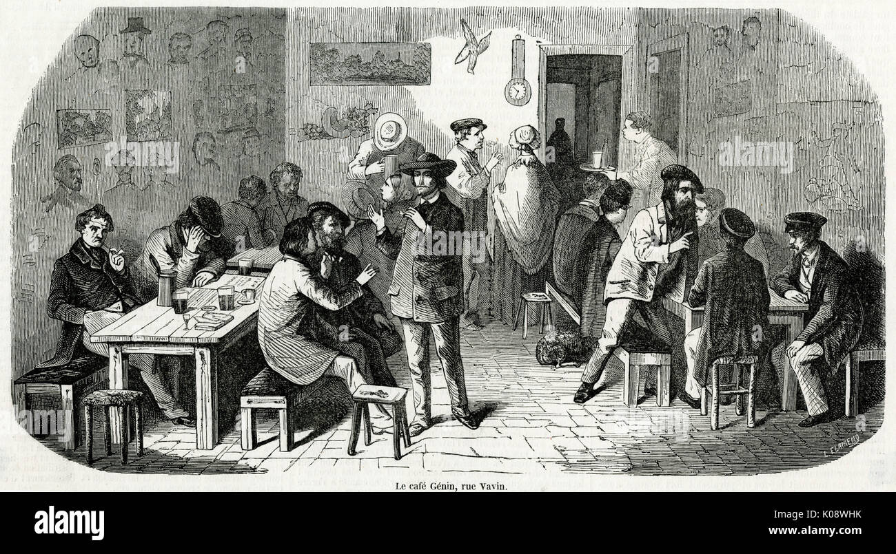 Cafe Genin, Paris 1858 Stock Photo - Alamy