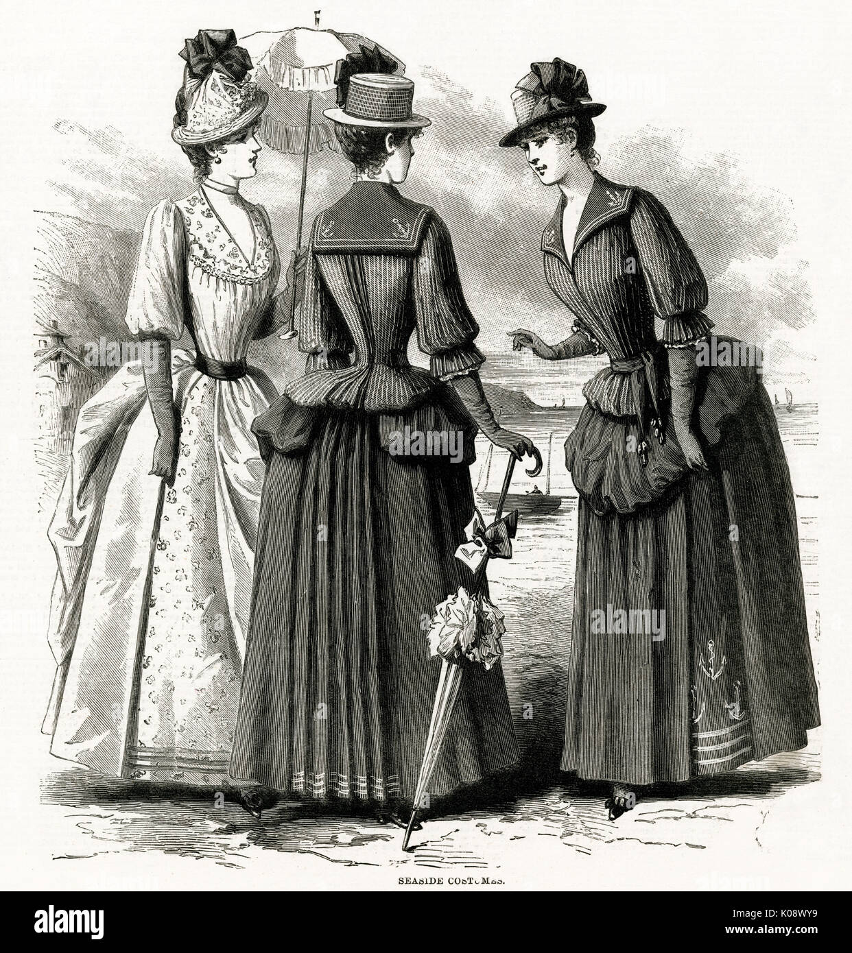 Women's seaside clothing 1886 Stock Photo - Alamy