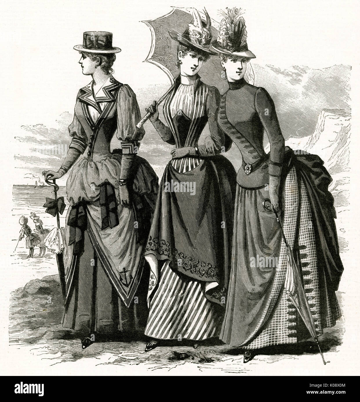 Women's seaside clothing 1886 Stock Photo - Alamy