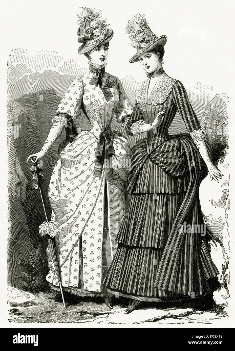 Women's country clothing 1886 Stock Photo - Alamy