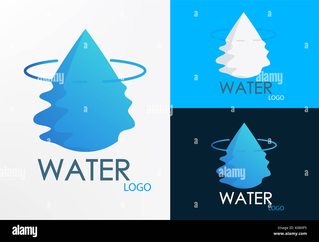 logo water half wave design vector graphic with three background Stock ...