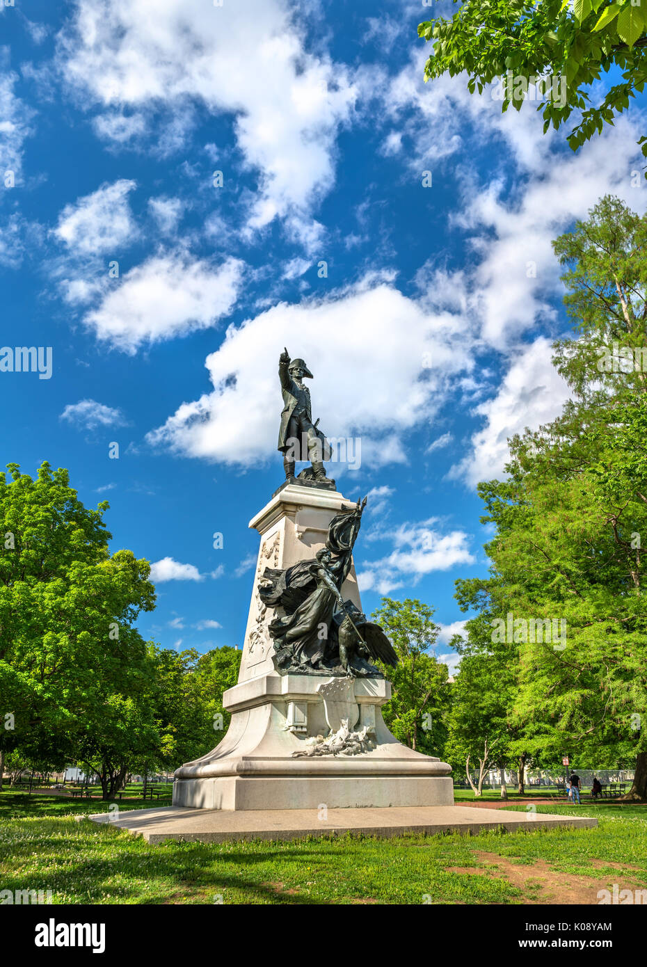 Statue of Major General Comte Jean de Rochambeau on Lafayette Square in ...